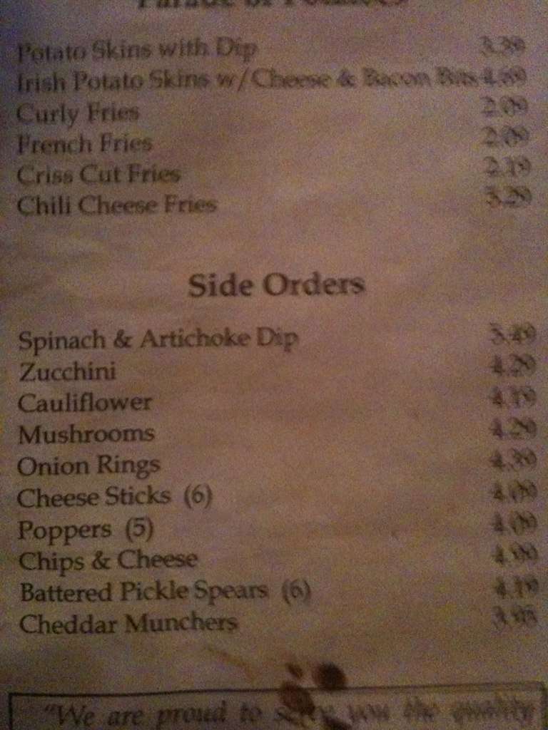 Menu at Brown Bear pub & bar, Pentwater