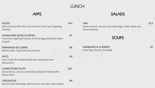 Nineteen61 Menu, Menu for Nineteen61, Lakeland, Tampa Bay - Urbanspoon ...