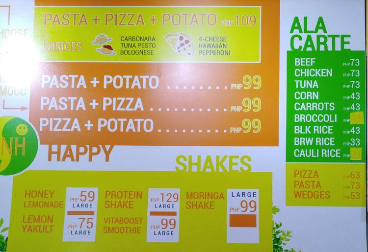 Menu at Happy N' Healthy restaurant, Manila, Agno Food Court