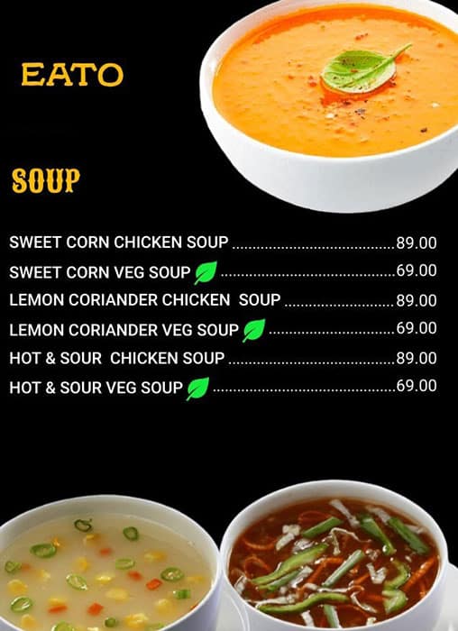 Menu at Eato Express, Chennai