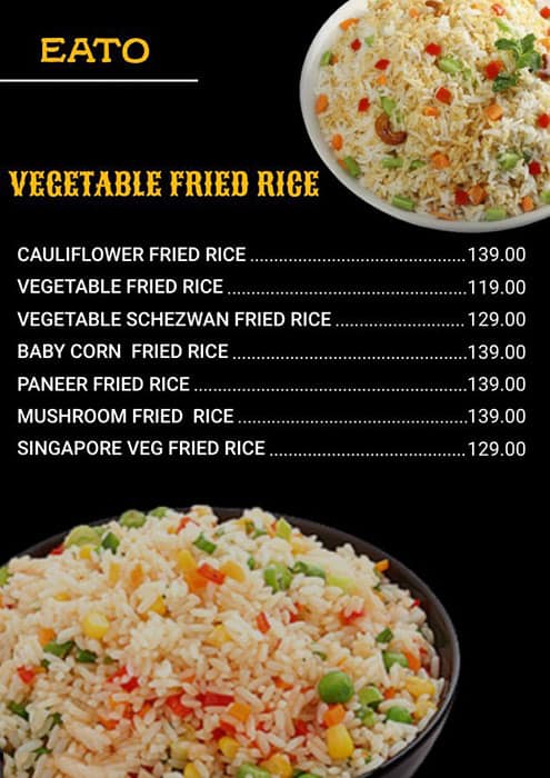 Menu at Eato Express, Chennai