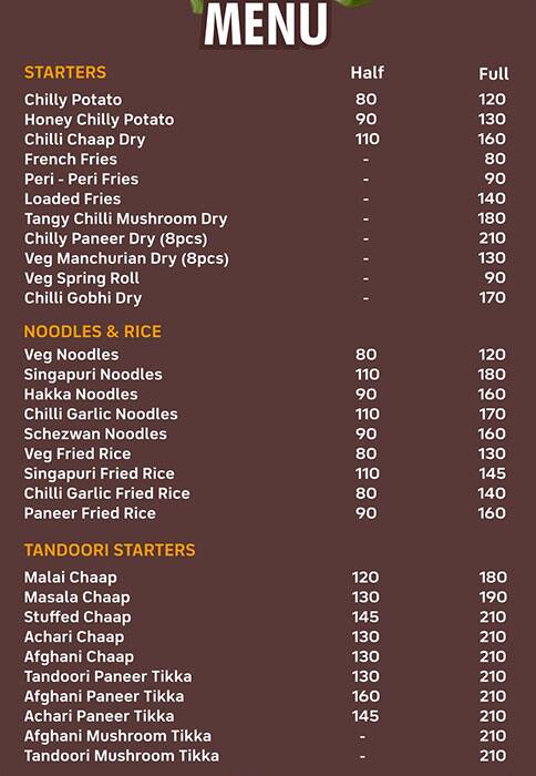 Menu at FAT BITE, Delhi