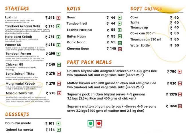 Menu of The Deccan Biryani, Kurla, Mumbai