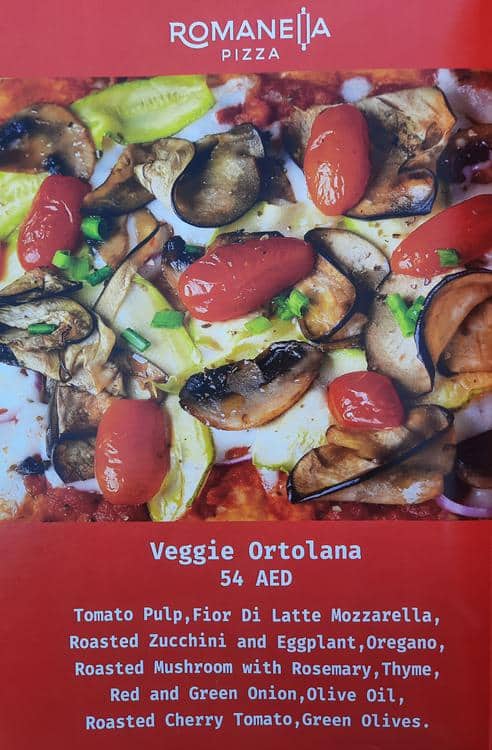 Menu of Romanella Pizza, Al Mina, Abu Dhabi
