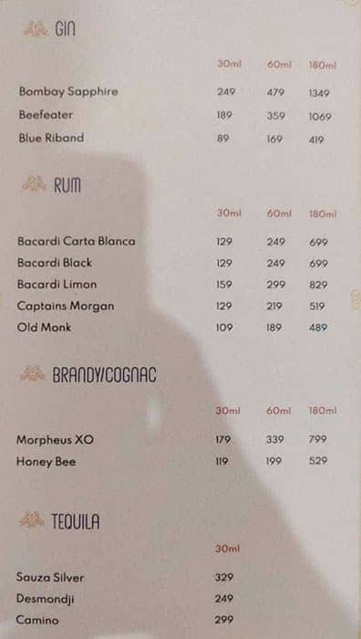Menu of Saaki Resto Bar, Wakad, Pune
