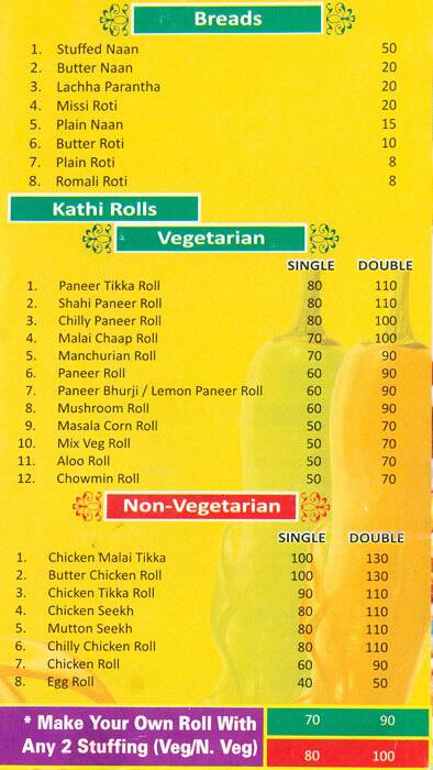 Menu at Ying N Yang, Delhi
