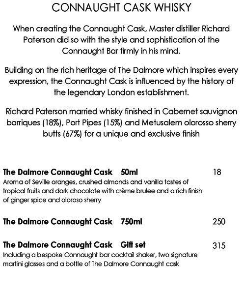Menu at The Connaught Bar, London, The Connaught