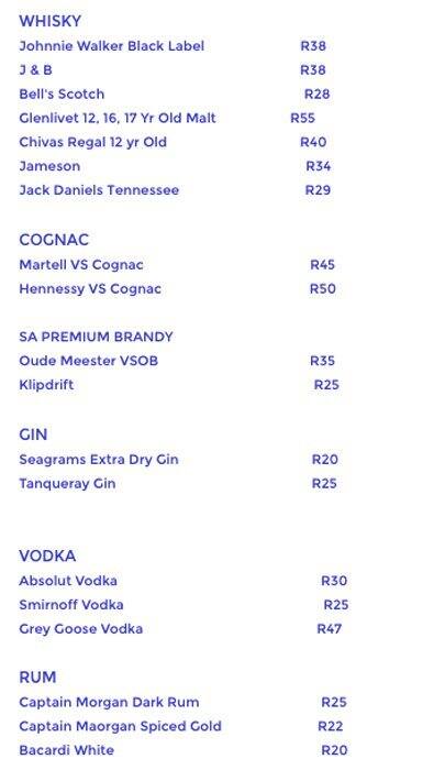 Menu at THE CRYPT JAZZ - Cape Town's PREMIER Live Jazz Experience ...