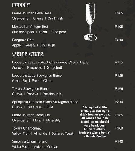 Speisekarte von River Cafe Sandton, Sandton