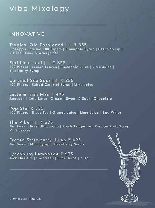 Menu of Vibe Bar & Grill- Courtyard By Marriott Pune Hinjawadi ...