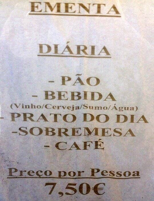 Menu at Privilégio restaurant, Póvoa de Santo Adrião