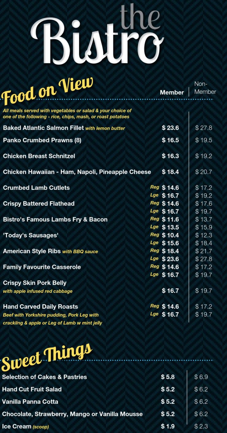 Menu at Battery House restaurant, Dee Why