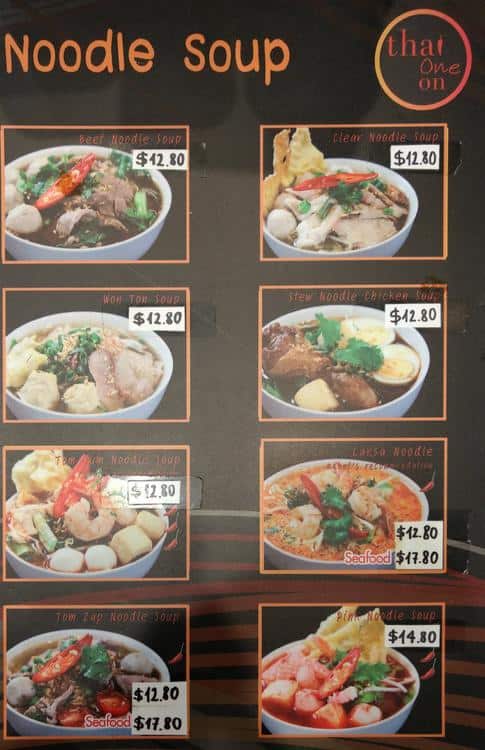 Menu at Thai One on fast food, Macquarie Park, 197 Herring Rd Shop 95