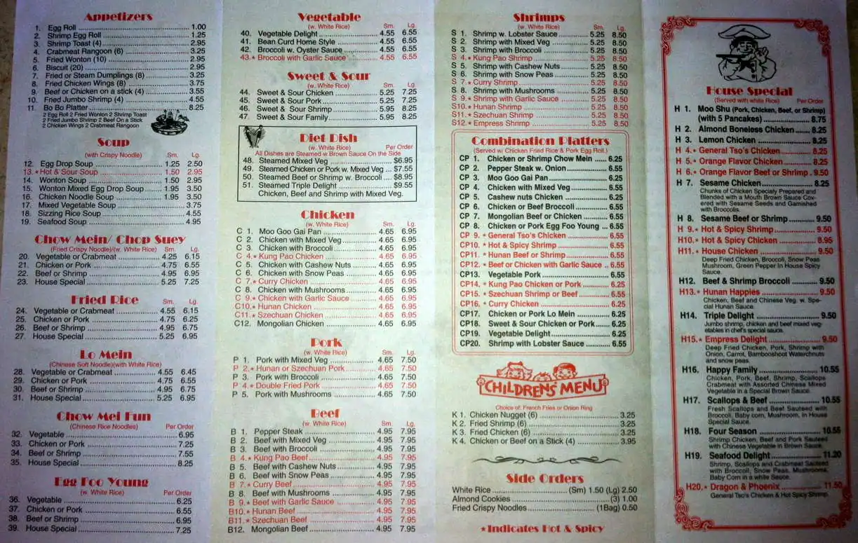 Online Menu of New Dragon Chinese Restaurant Restaurant, Sparta ...