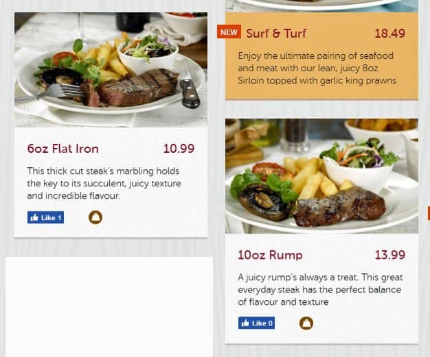 Menu at Coombe Lodge Beefeater pub & bar, Croydon