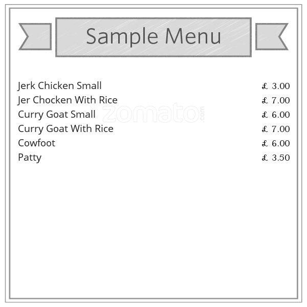 Menu at BiBi's restaurant, London