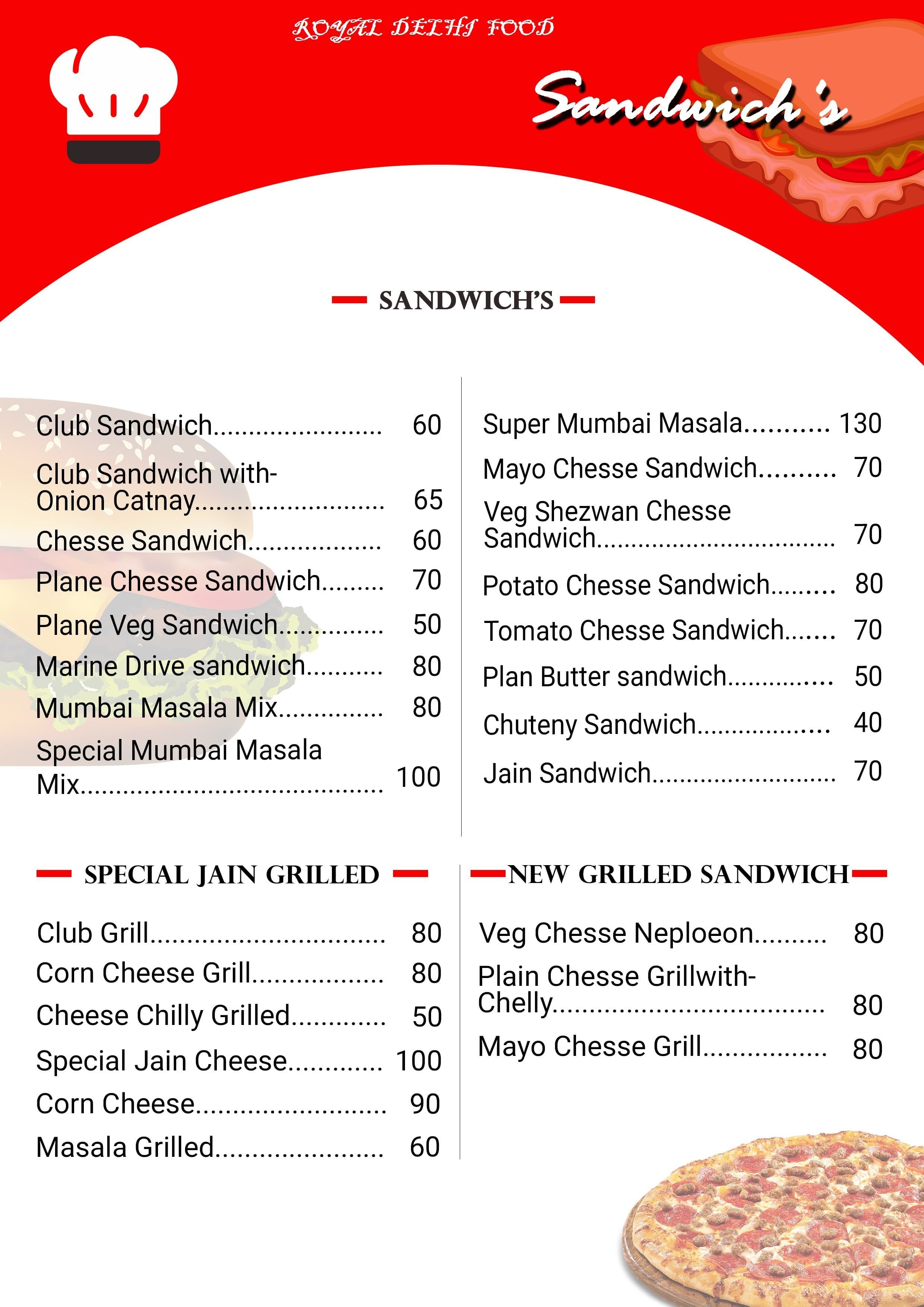Menu of Royal Delhi Food, Undri, Pune
