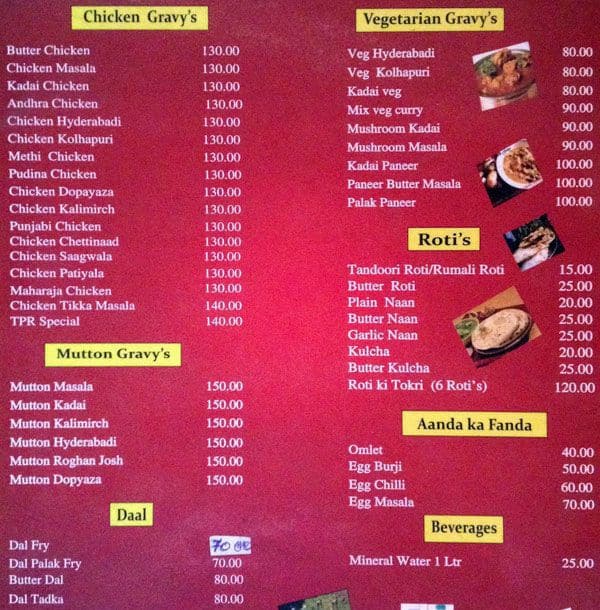 Menu at Cafe Turning Point, Bengaluru, 2PF4+JP2