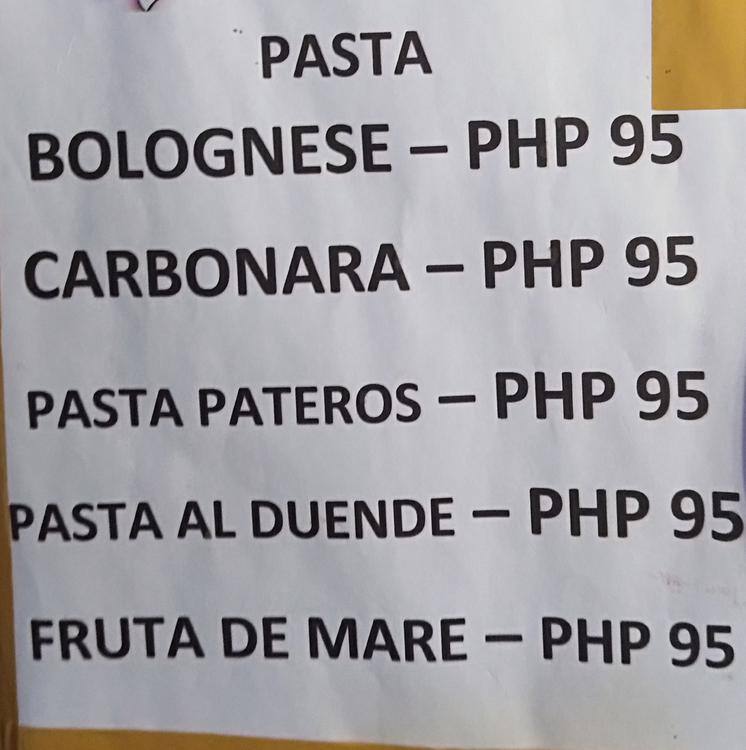 Menu at Chef Arnold's Pizza pizzeria, Mandaluyong
