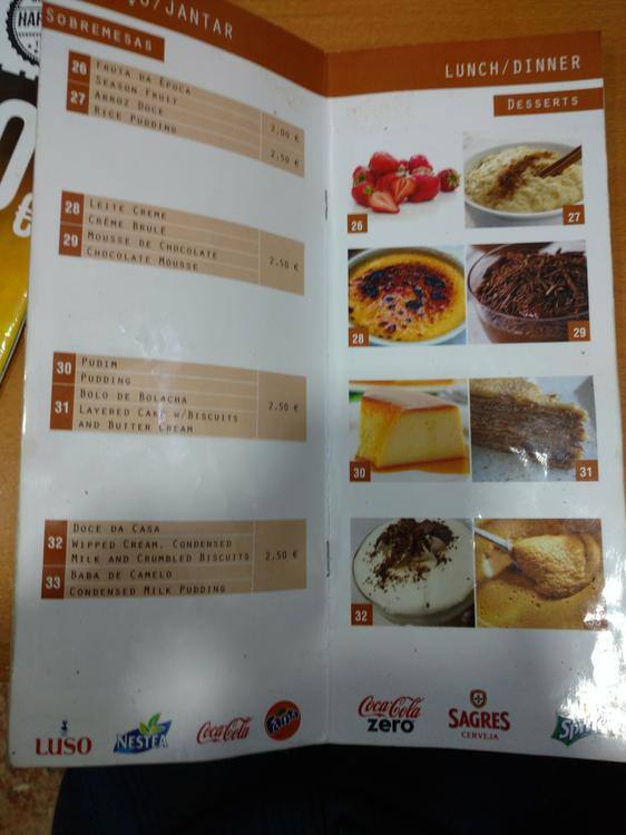 Menu em Quatro Estações restaurante, Lisboa, Cais do Sodré