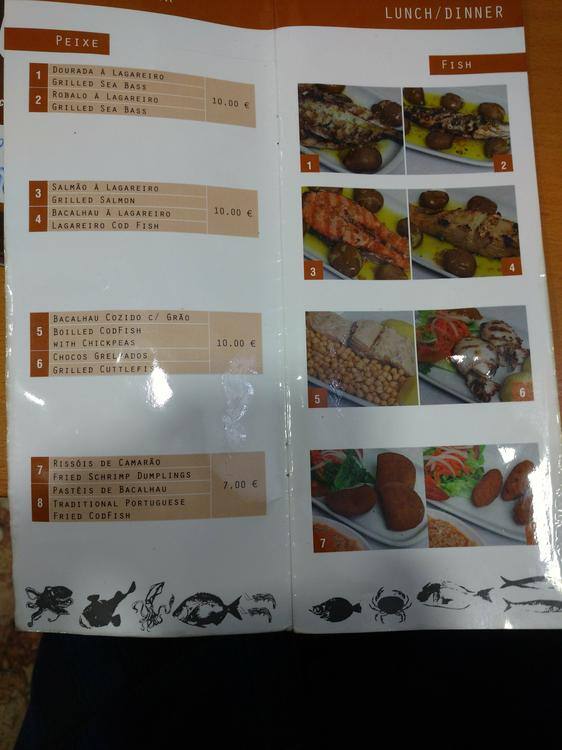 Menu em Quatro Estações restaurante, Lisboa, Cais do Sodré