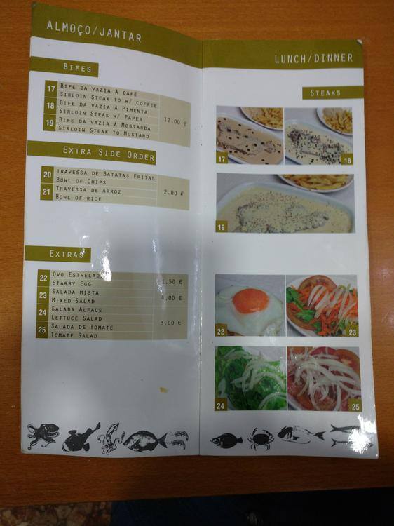 Menu em Quatro Estações restaurante, Lisboa, Cais do Sodré