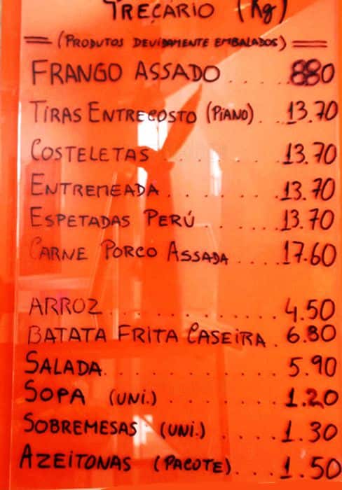 Menu em Casa dos Frangos BBQ, Ericeira