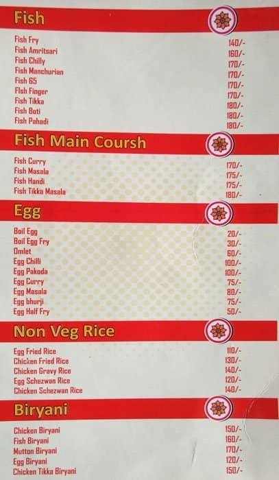 Menu at Rasoi Punjabi Tadka, Indore, MVX8+VVR