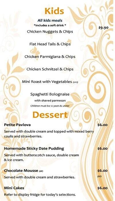 Menu at Diamond Creek Hotel restaurant, Diamond Creek, 29 Main ...