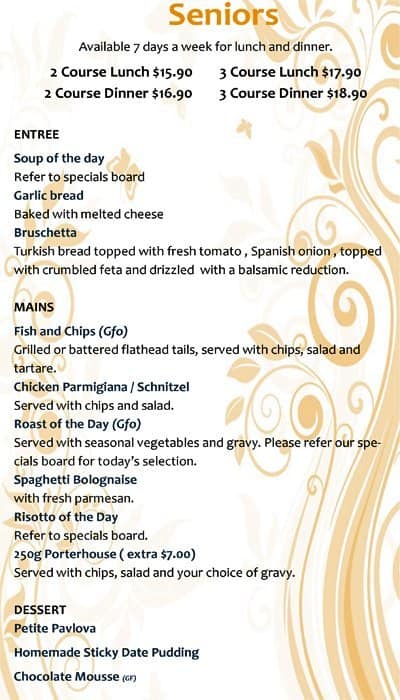 Menu at Diamond Creek Hotel restaurant, Diamond Creek, 29 Main ...