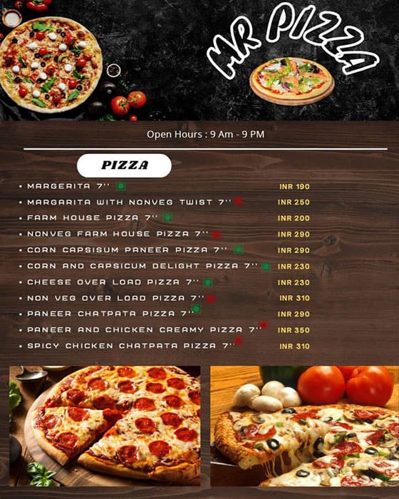 Menu of Mr.Pizza, Dum Dum, Kolkata