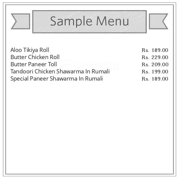 Menu of Rolls On Wheels - Shawarma & Wraps, Dilsukhnagar, Hyderabad