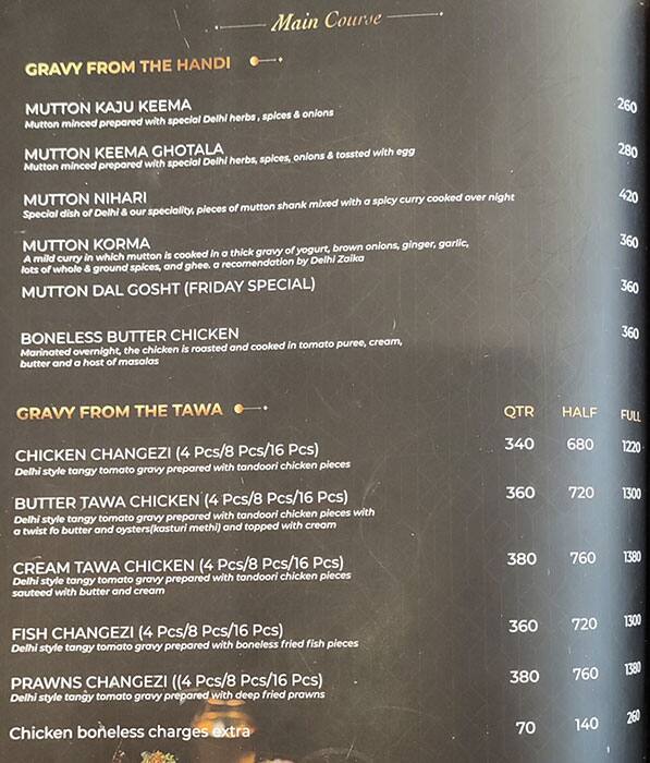 Menu at Zaika Restaurant, Mumbai, -z