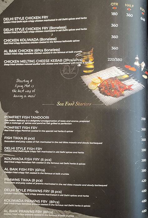 Menu at Zaika Restaurant, Mumbai, -z