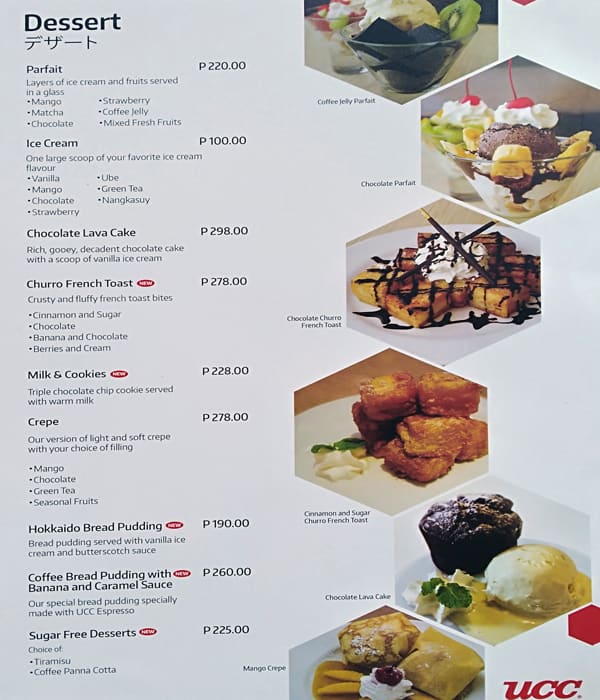 Menu at UCC Vienna Café cafe, Quezon City, RBL