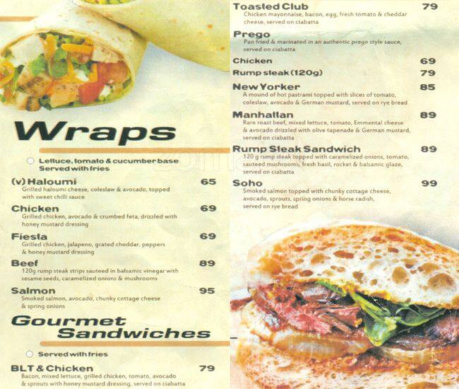 Menu at Portobello restaurant, Randburg