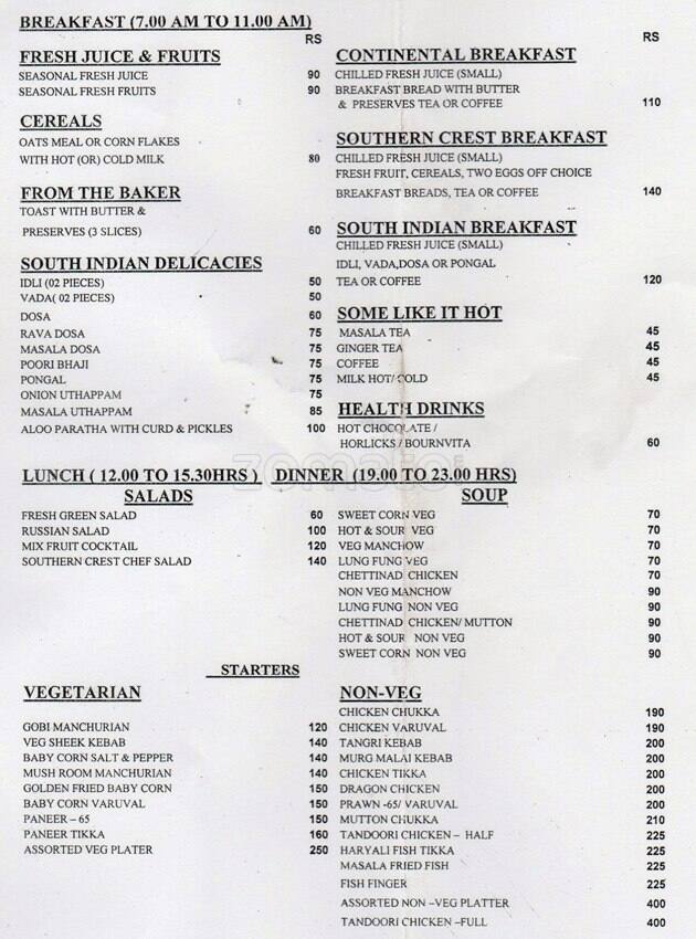 Spice Cafe Menu, Menu for Spice Cafe, T. Nagar, Chennai - Zomato