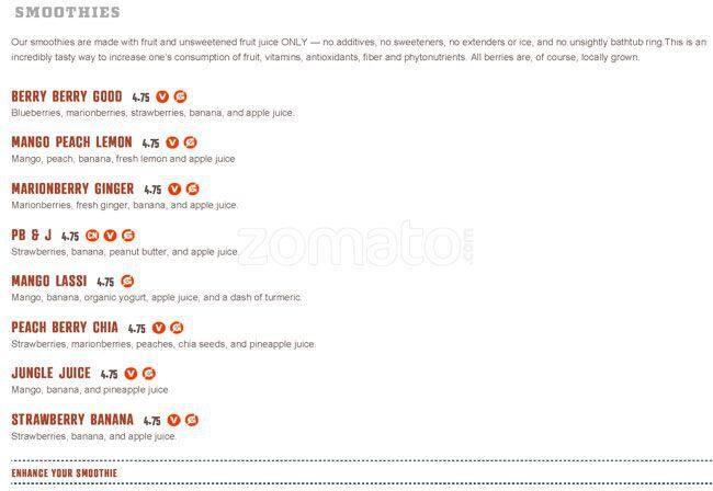 Menu at Laughing Planet restaurant, Portland, S Vermont St