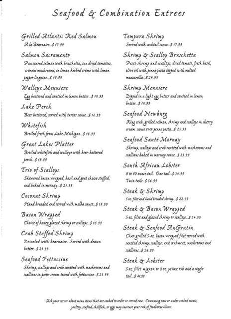 Menu at Stonehouse Restaurant & Lounge, Escanaba