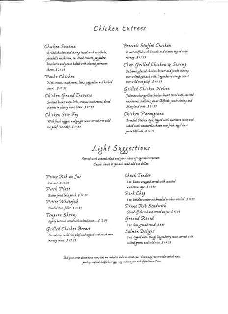 Menu at Stonehouse Restaurant & Lounge, Escanaba