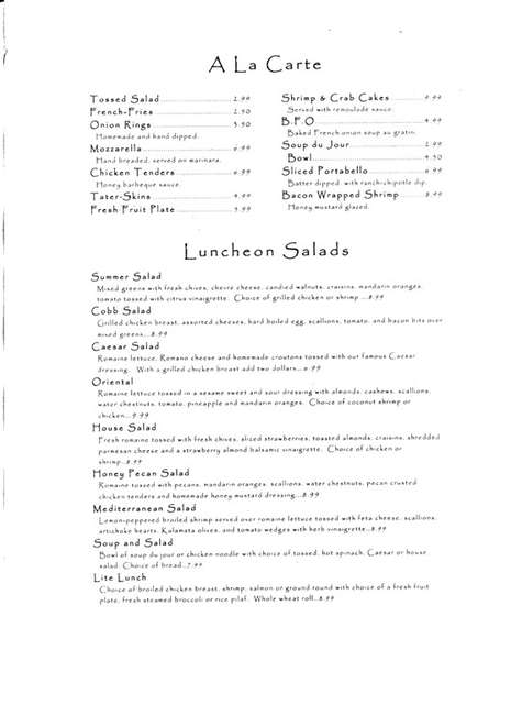 Menu at Stonehouse Restaurant & Lounge, Escanaba