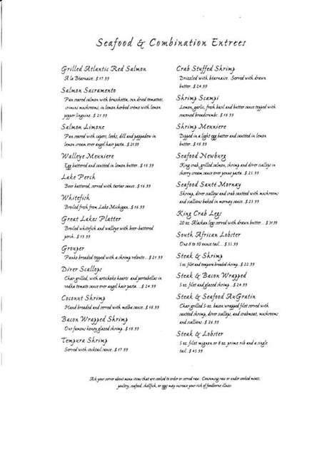 Menu at Stonehouse Restaurant & Lounge, Escanaba
