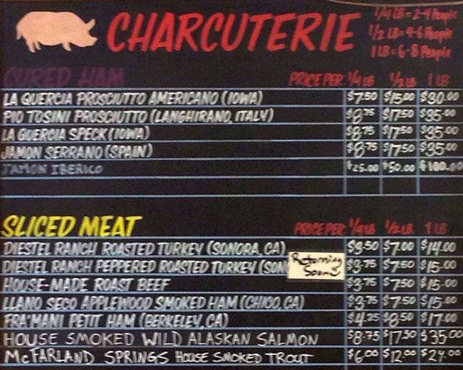 Carta del restaurante Bi-Rite Market, San Francisco, 18th St