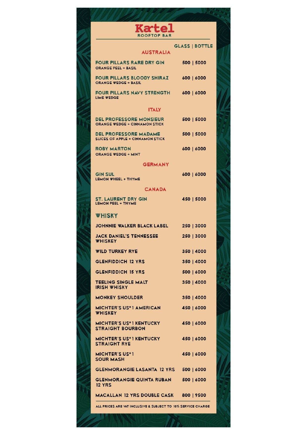 Menu at Dr. Wine Manila pub & bar, Makati