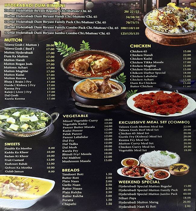Menu of Saif Restaurant, Umm Hurair, Dubai