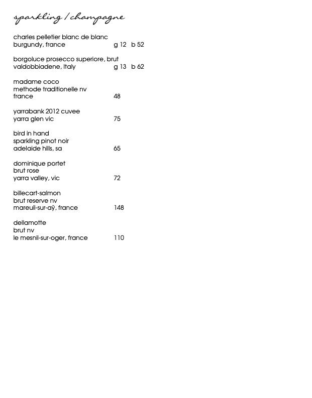 Menu at Boatshed Restaurant, South Perth
