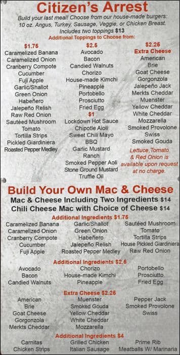 Menu at Lockdown Bar & Grill, Chicago