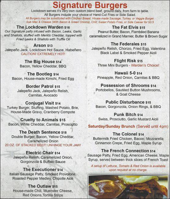 Menu at Lockdown Bar & Grill, Chicago