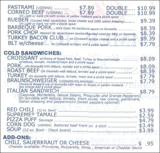 Menu at Chicago Style Beef and Dogs restaurant, Lakewood