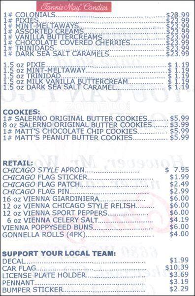 Menu at Chicago Style Beef and Dogs restaurant, Lakewood